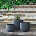 13",11",9" Dia Round Concrete Large Plant Pots Outdoor Indoor Planters ...