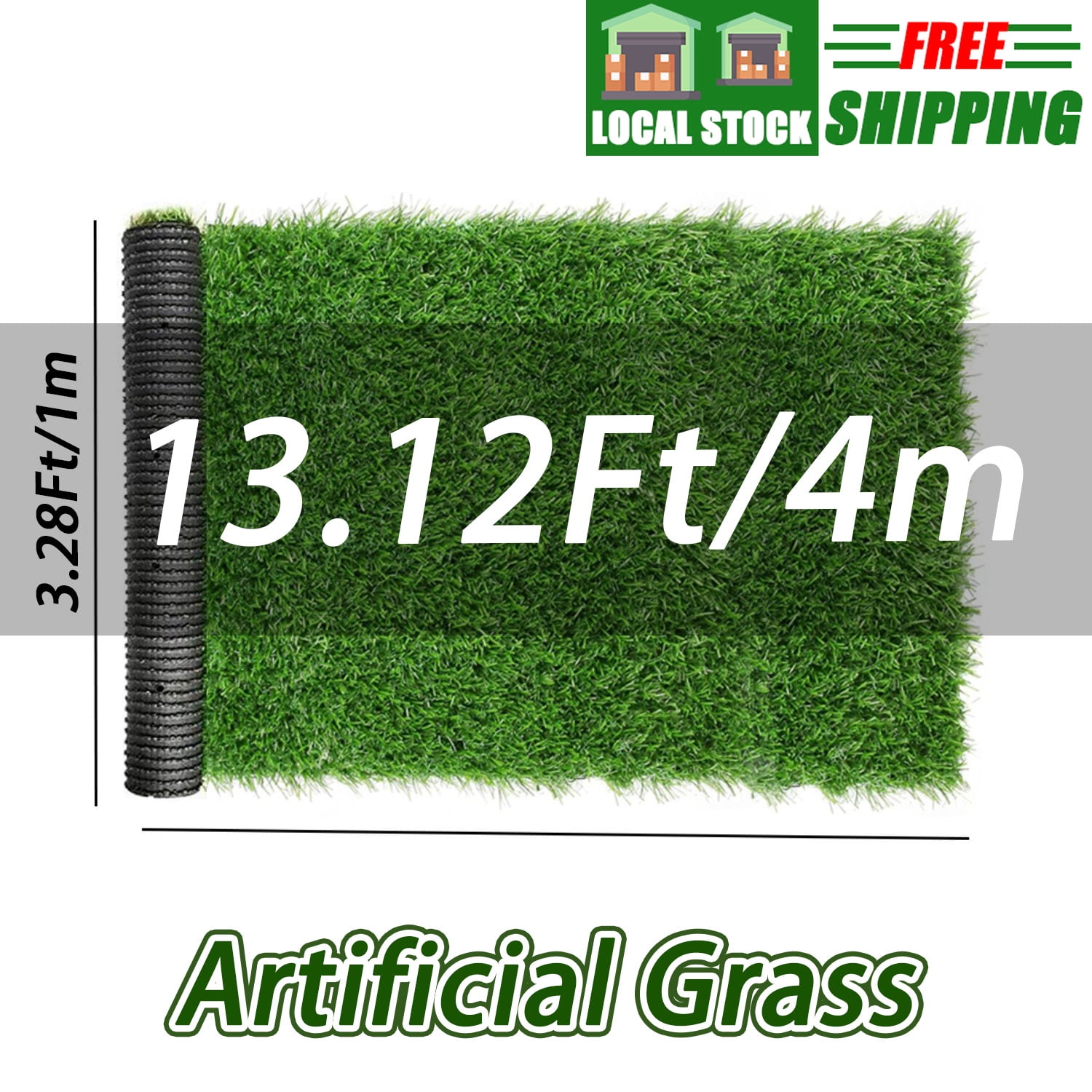 13.12*3.28Ft Artificial Grass, Green Turf Lawn, Fake Grass Decor, Grass ...