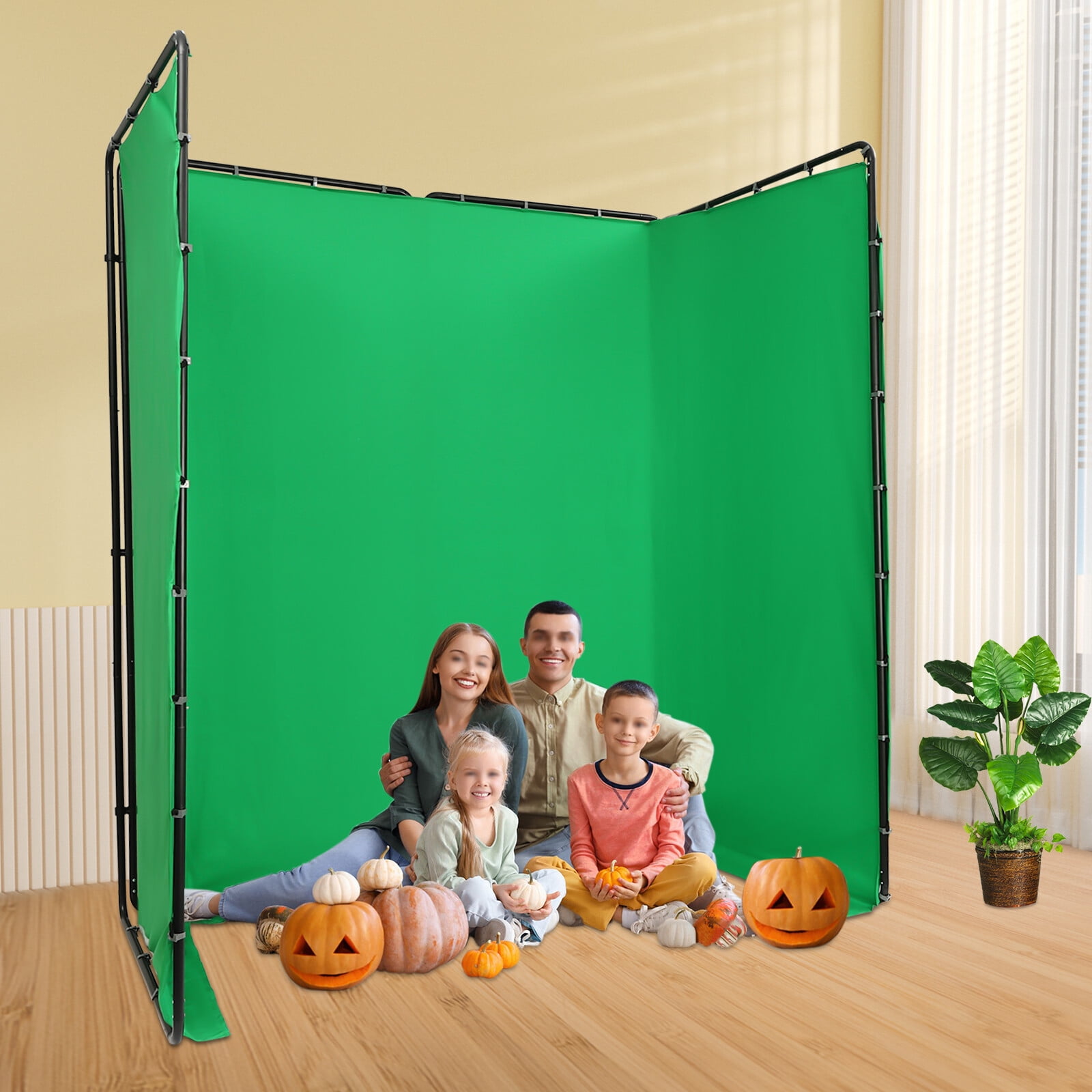 13.12*7.87ft Photography Backdrop Stand Kit with Green Cloth For Photo ...