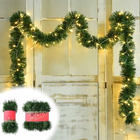 Gamexcel 10ft Christmas Garland with 50 LED Lights, Prelit, Battery ...