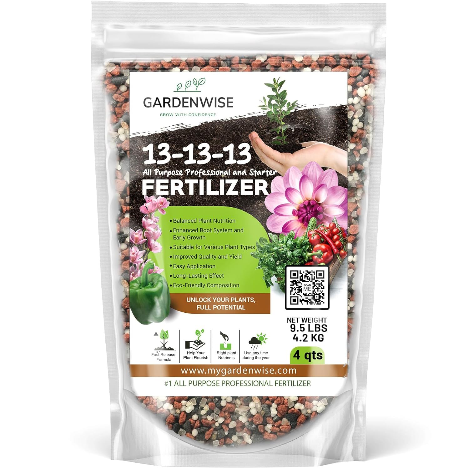 13-13-13 Slow Release Granular Fertilizer – All Purpose Plant Food 13 ...
