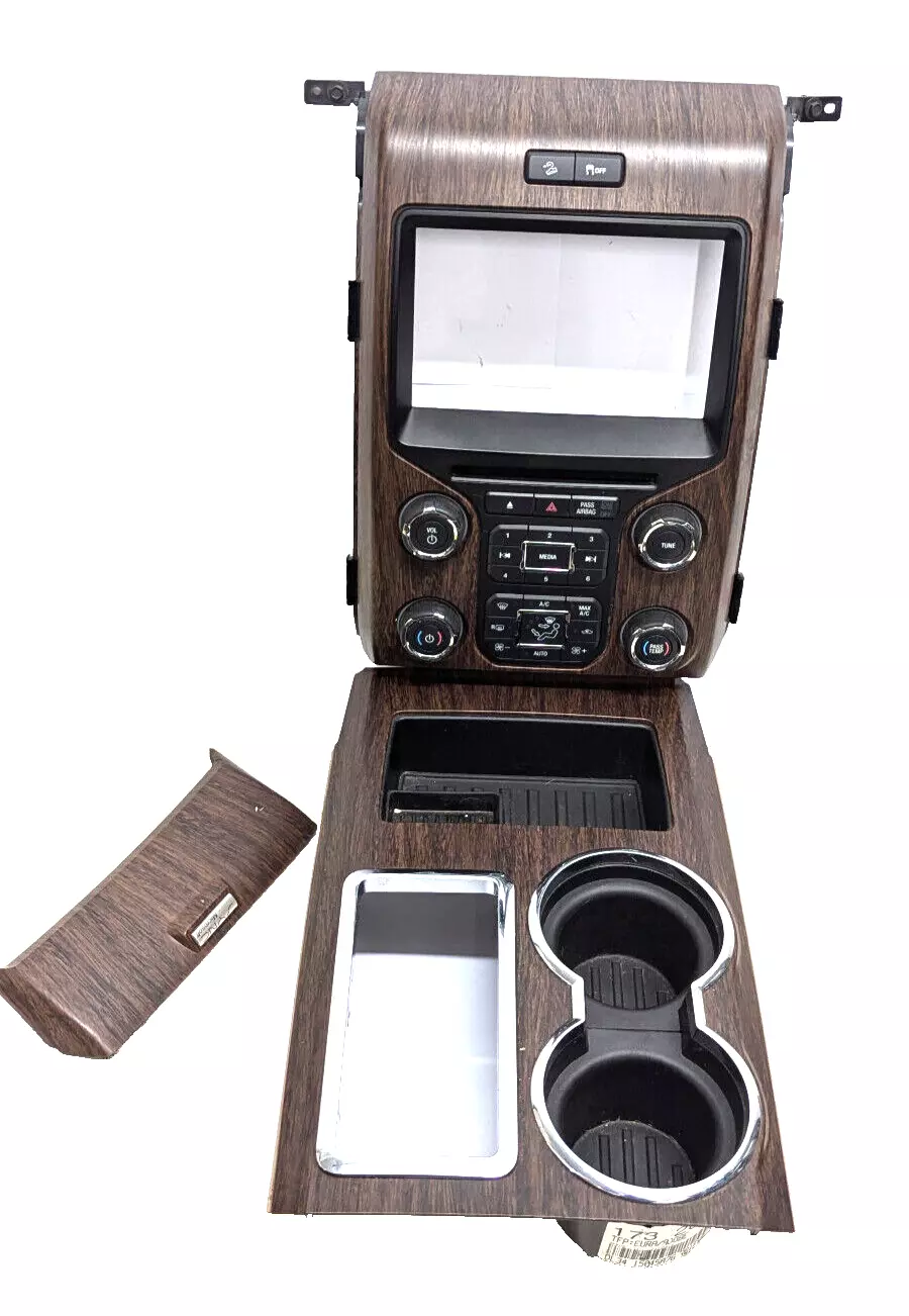 13-14 Ford F150 Lariat Limited Shifter Console Control Panel Cup Holder ...