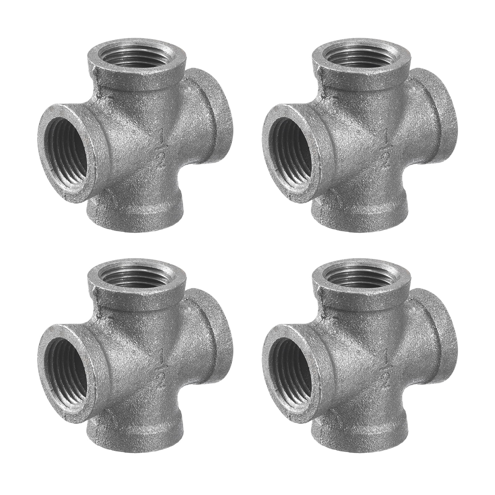13/16"(20mm) 4-Way Cross Fitting Connector, Cast Malleable Iron 4 Way ...