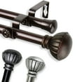 13/16" Dia Adjustable 28-48 inch Double Curtain Rod with Werner Finials ...