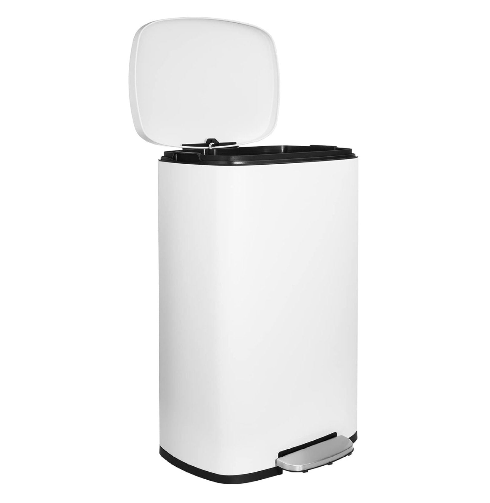 13.2 Gallon Step Trash Can, Stainless Steel Garbage Bin, Soft-Close ...