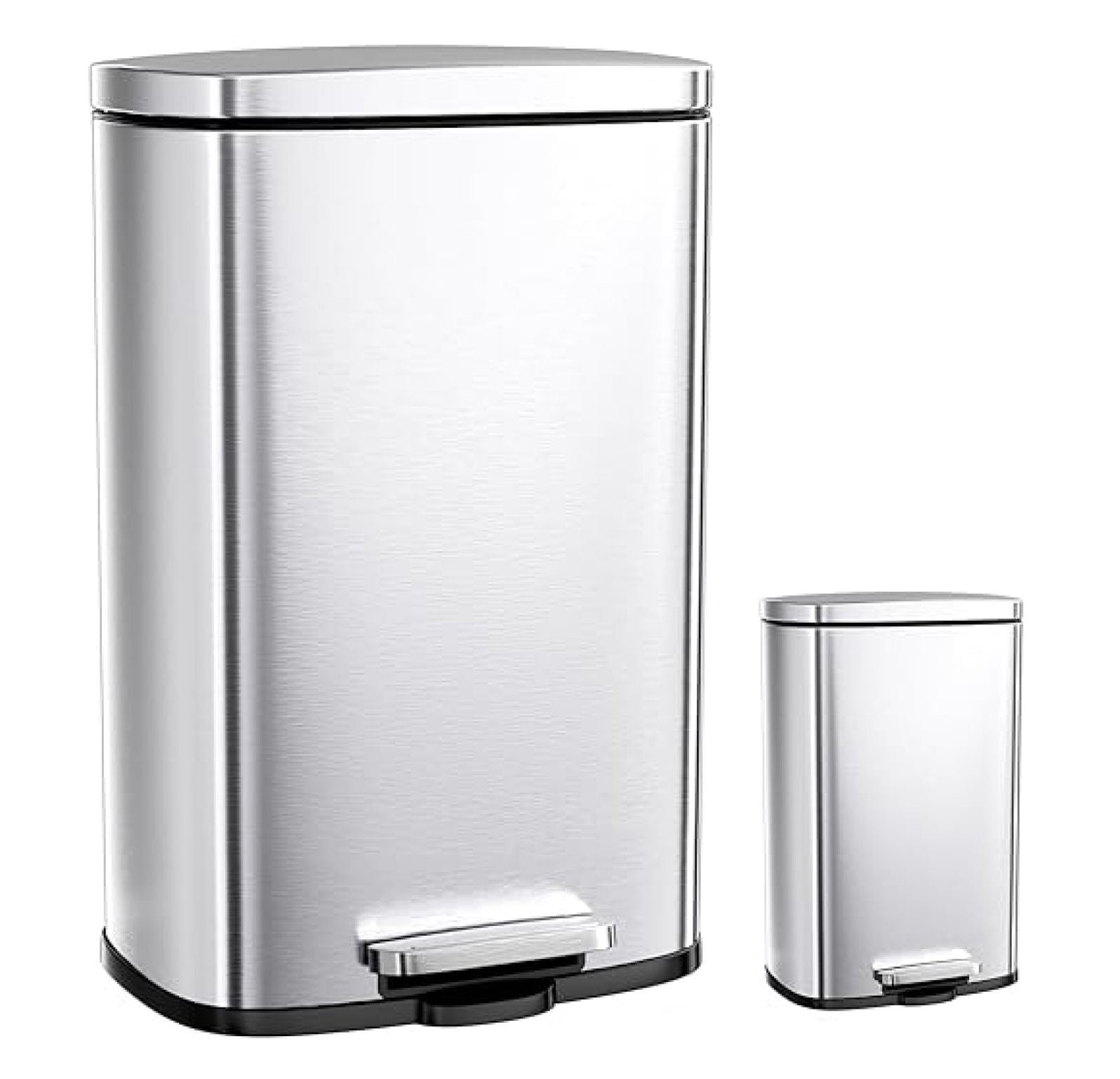 13.2 Gallon Step Trash Can, Stainless Steel Kitchen Bin, 50L Soft-Close ...