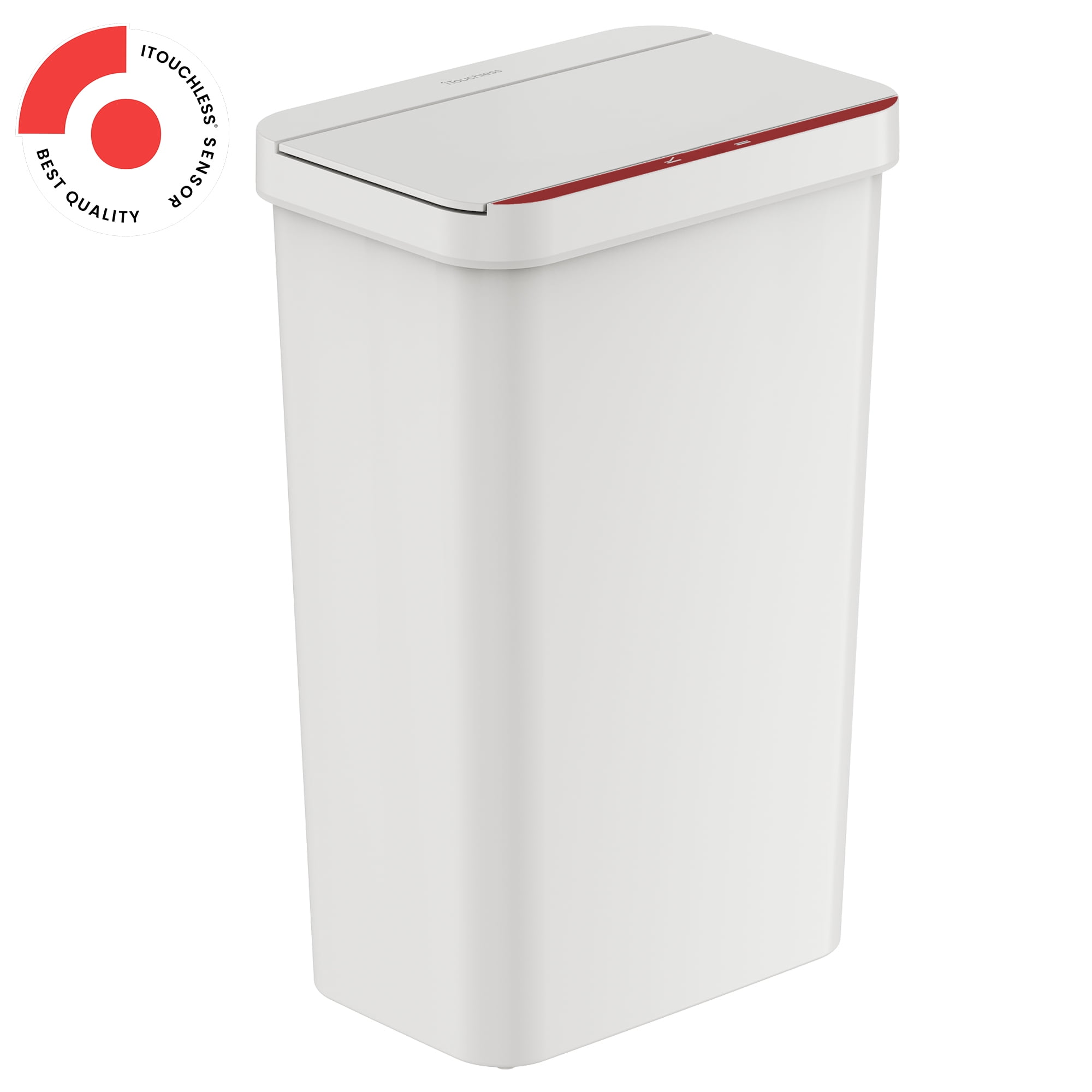 13.2 Gallon White Plastic Sensor Trash Can Durable Dent-Proof 50 L ...
