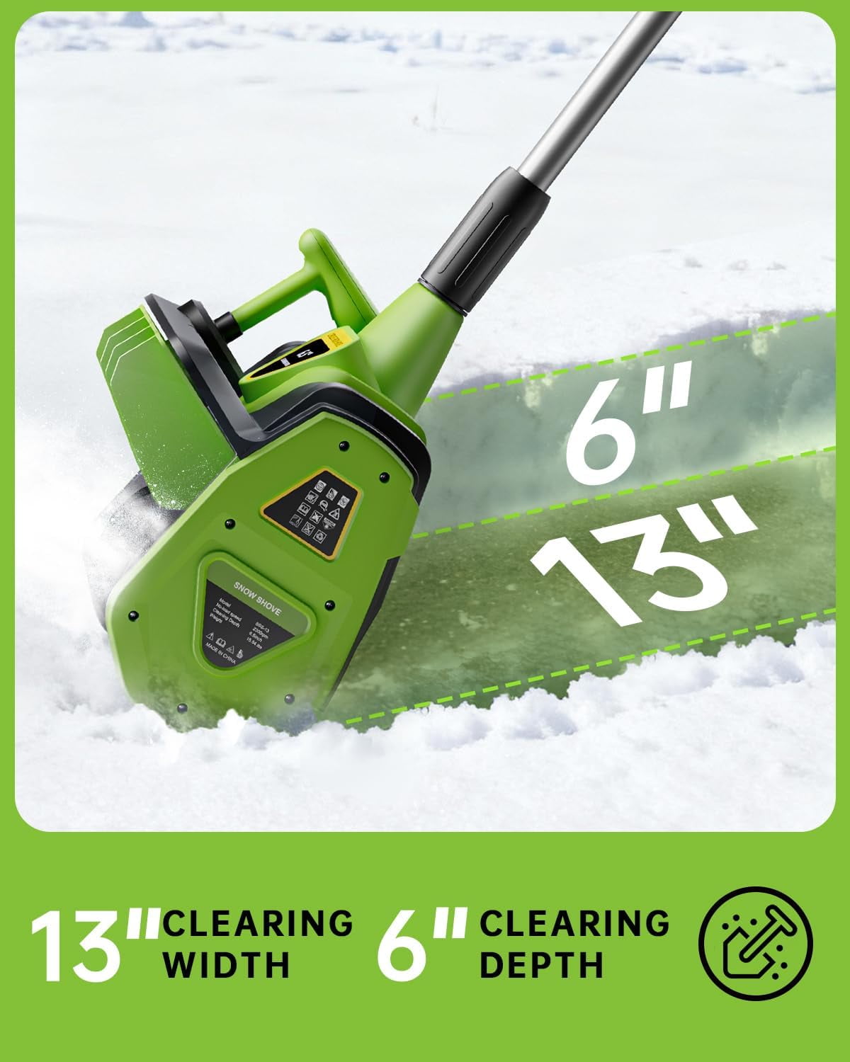 13.2-Inch 40V Cordless Electric Snow Shovel - 21ft Throwing Distance ...