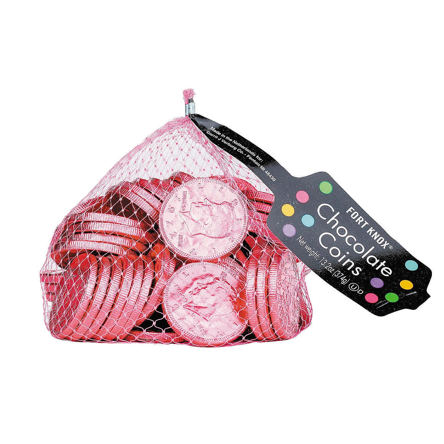 13.2 oz. Fort Knox Bright Pink Milk Chocolate Coins - Walmart.com