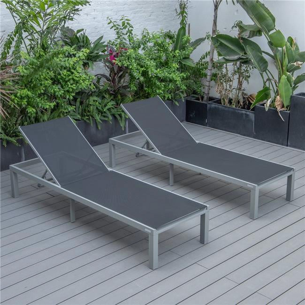 13.2 x 25 x 78.5 in. Marlin Patio Chaise Lounge Chair with Grey ...