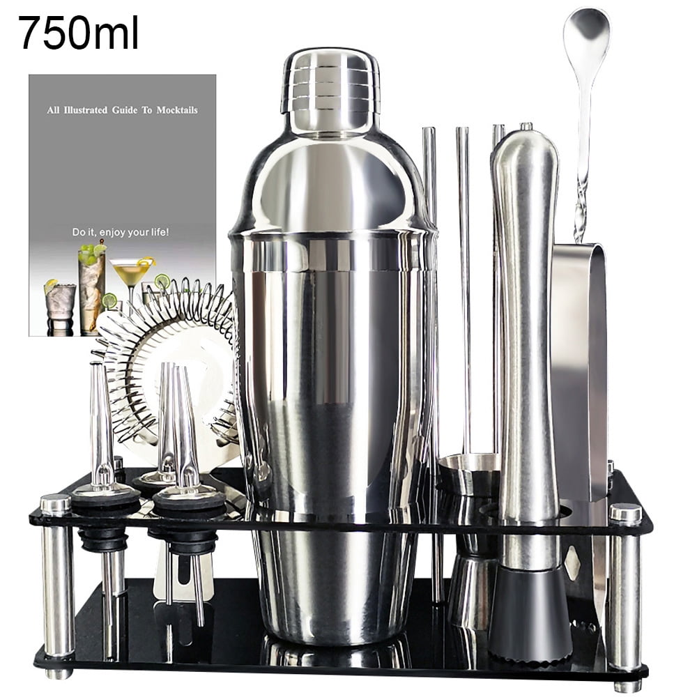 13-22Pcs 750ml 600ml Boston Cocktail Shaker Bar Tools Wine Mixer Set ...