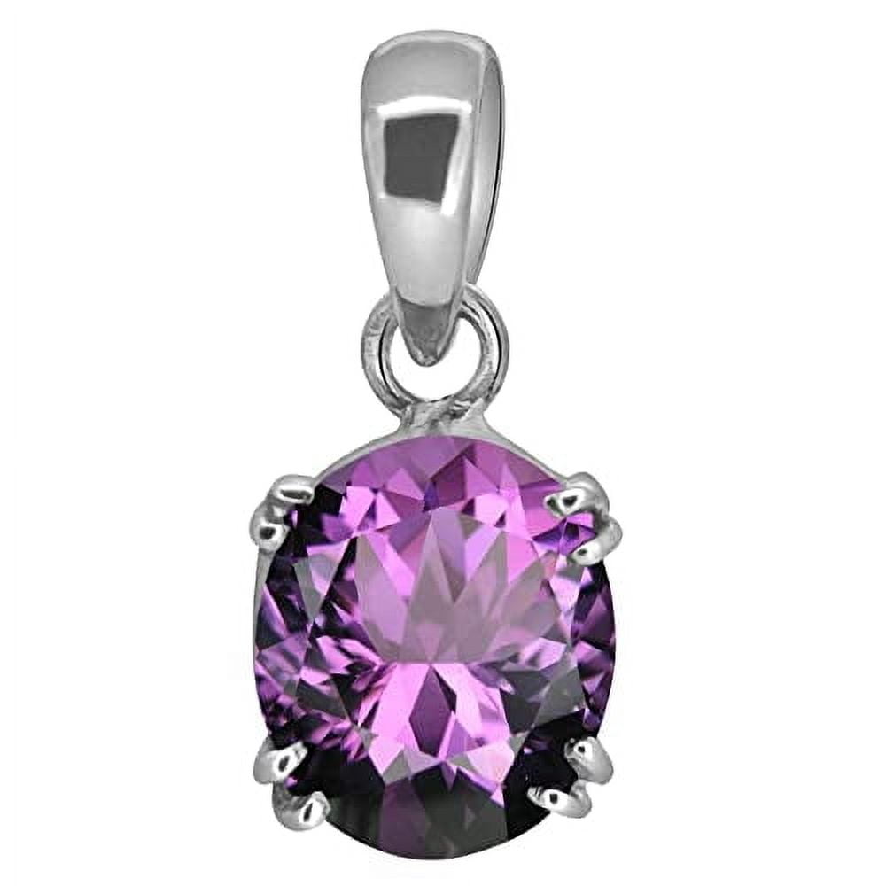 13.25 Ratti 12.25 Carat Natural Quality Katela Amethyst Silver Plated Pendant/Locket Gemstone ...