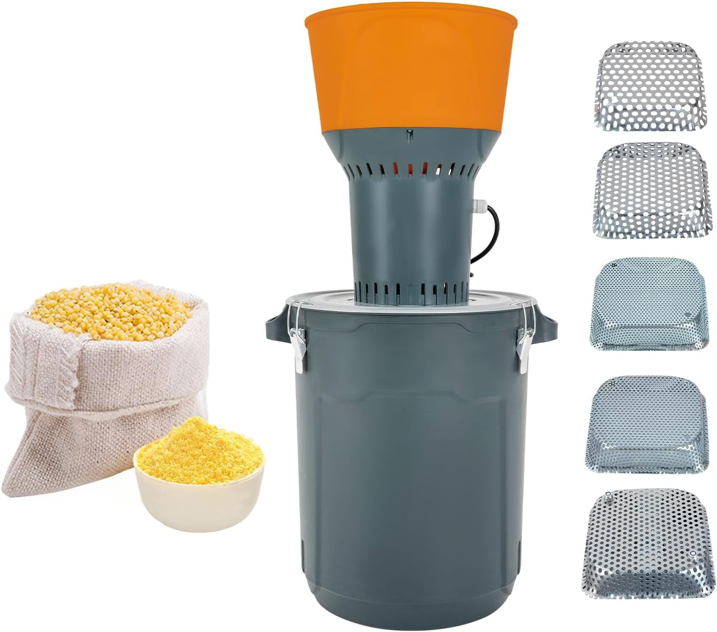 13.2Gal Grain Mill Grinder Electric, 110V 1000W Grain Grinder Mill ...