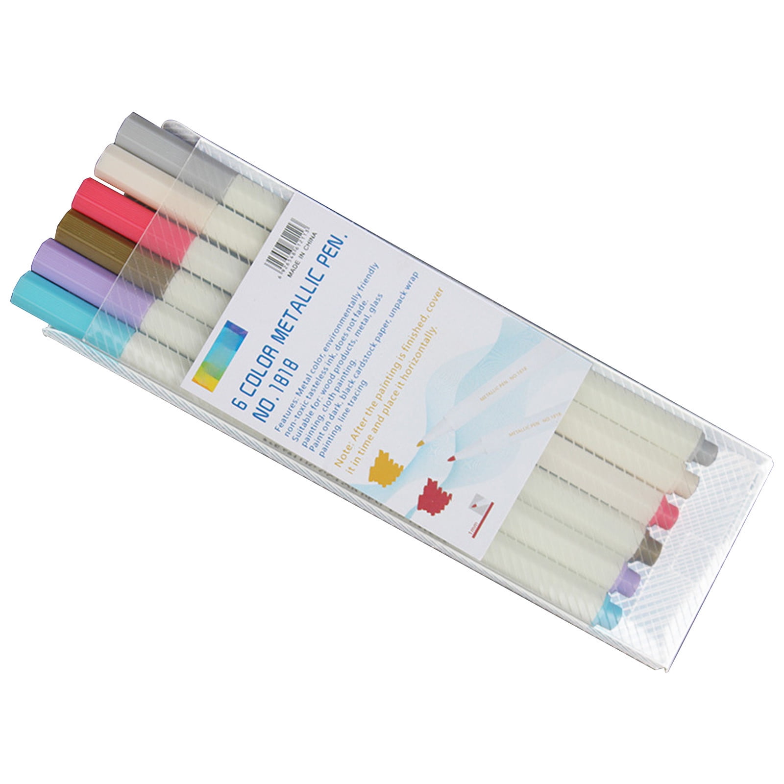 13.2ml Metallic Gel Markers Set - 6-Pack Multi-Surface Drawing & Art ...