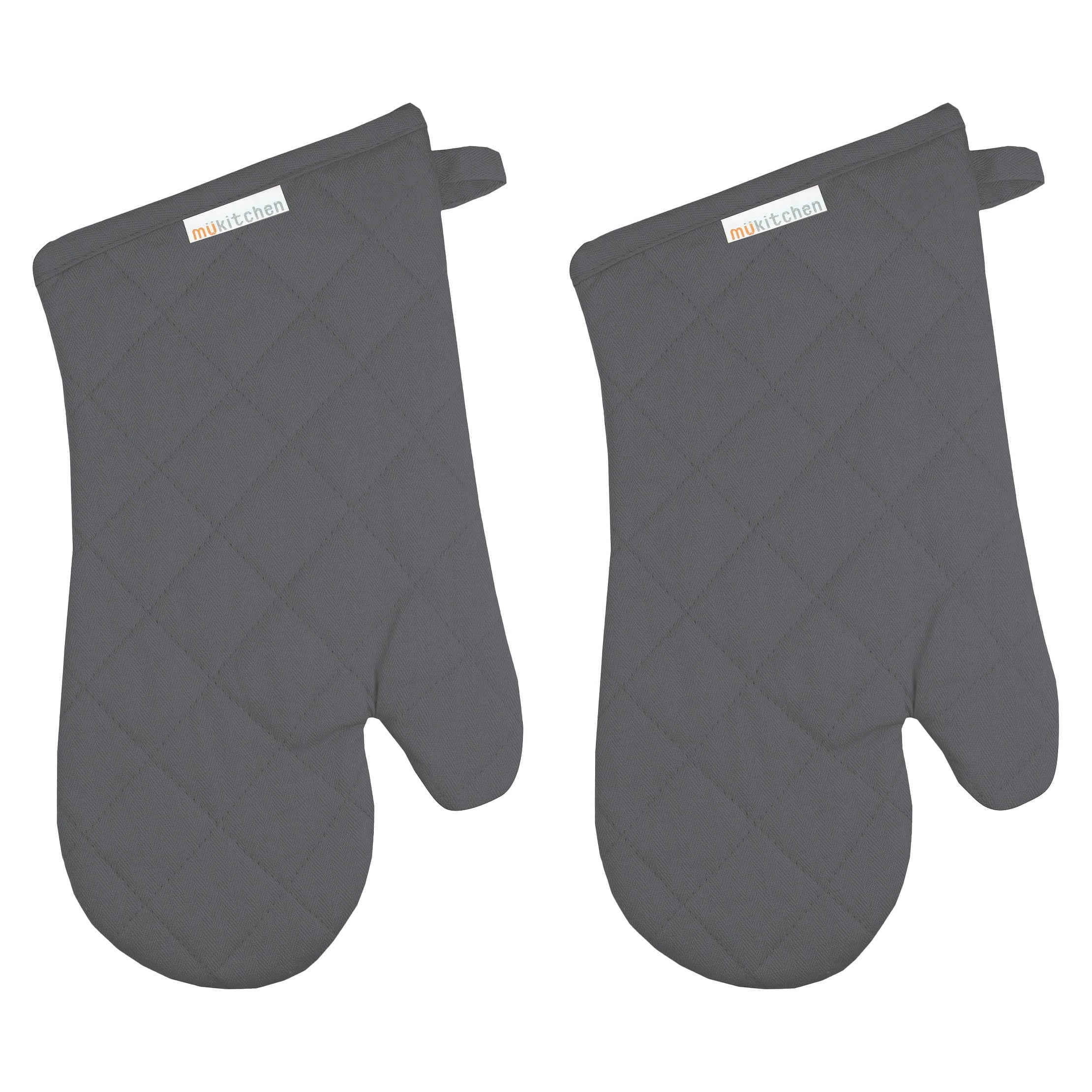 13" 2pk Oven Mitt Dark Gray - Cotton, Heat Resistant, Kitchen Textiles ...