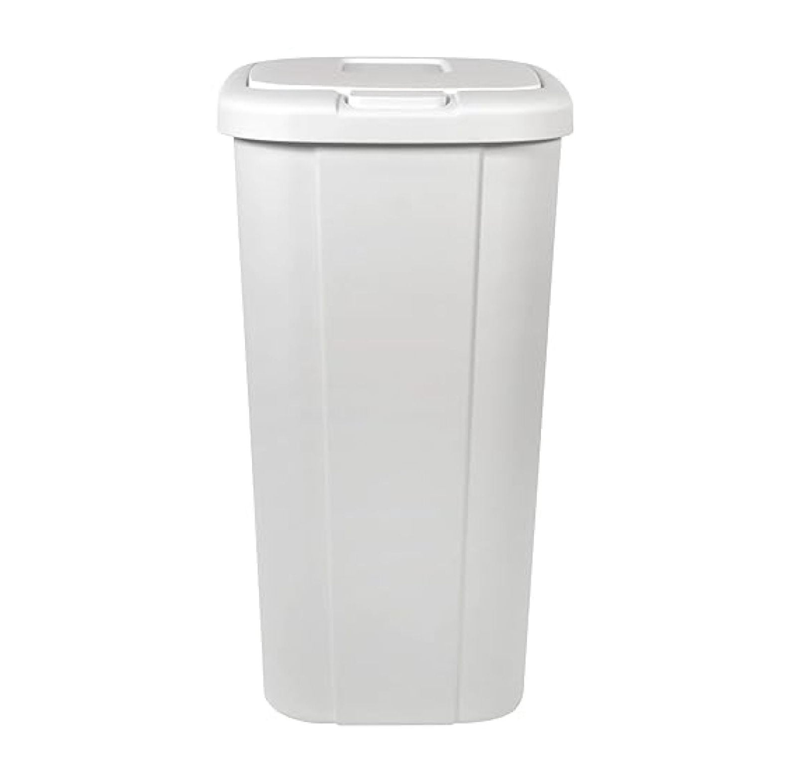 13.3 Gallon Touch Top Kitchen Trash Can, White Plastic Garbage Bin ...