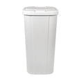 13.3 Gallon Touch Top Kitchen Trash Can, White Plastic Garbage Bin ...
