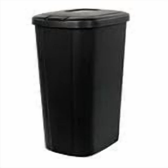 13.3 Gallon Trash Can, Plastic Touch Top Kitchen Trash Can, Black ...