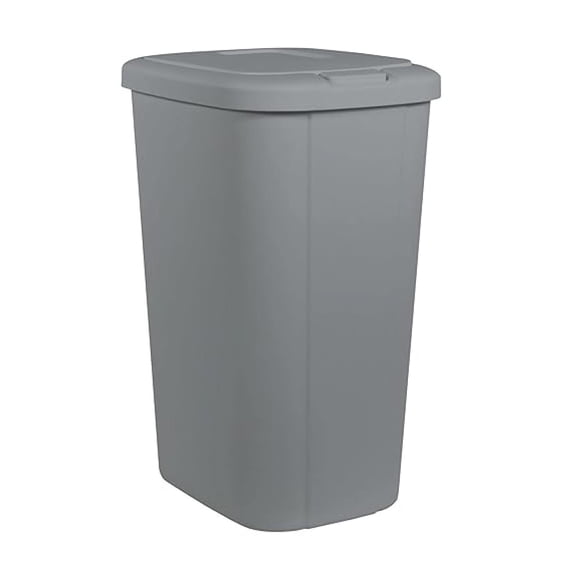 13.3 Gallon Trash Can, Plastic Touch Top Kitchen Trash Can, Grey ...
