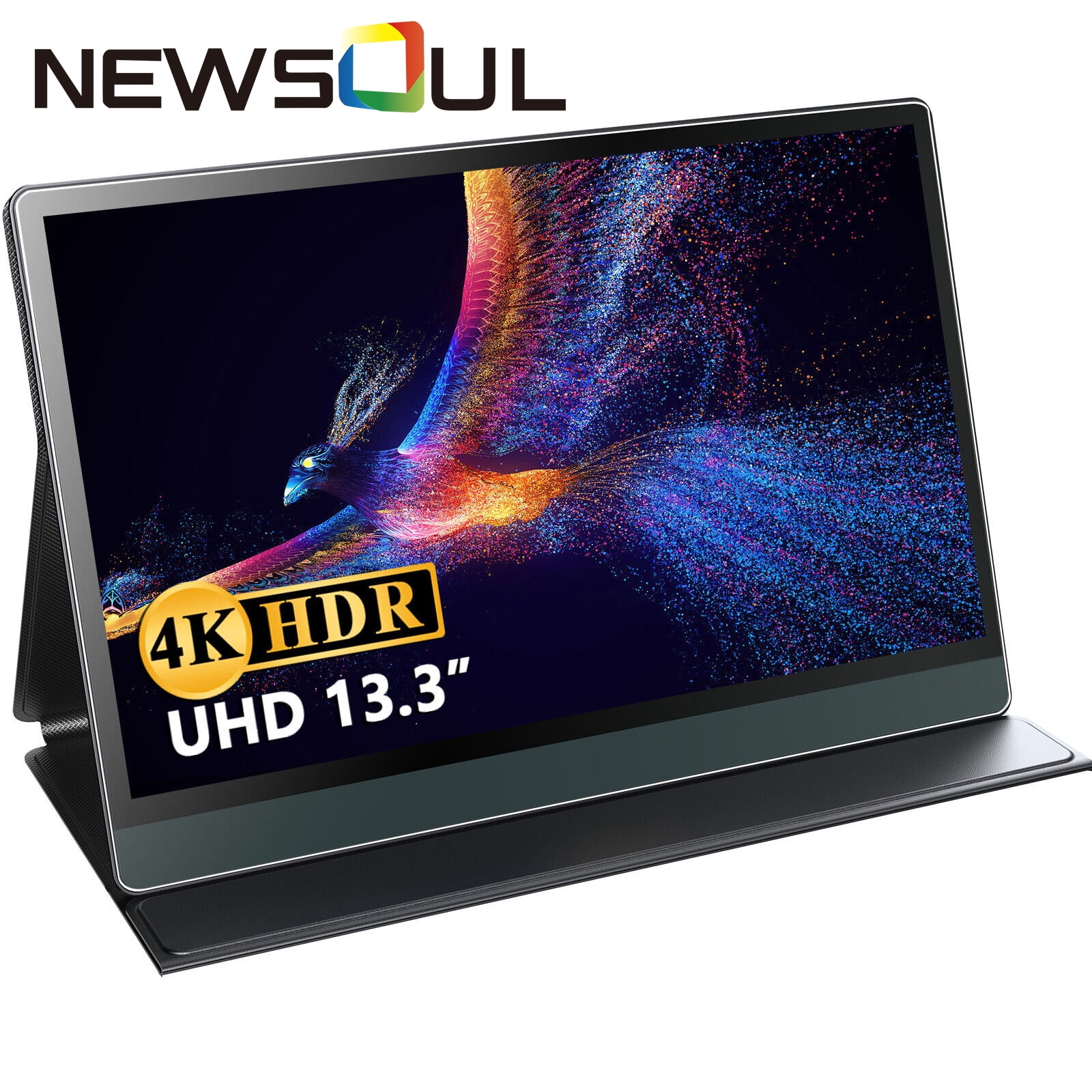 13.3 inch 4K Portable Monitor,Newsoul Small External Monitor with Type ...
