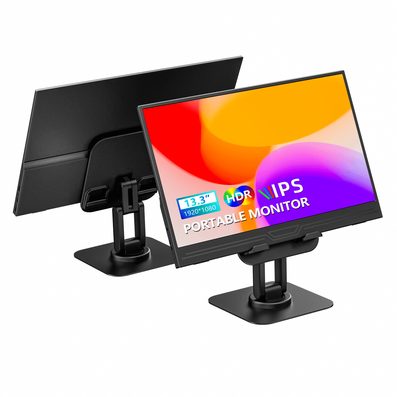 13.3 inch Portable Monitor with Kickstand, 16:9 1920*1080P IPS, USB-C ...