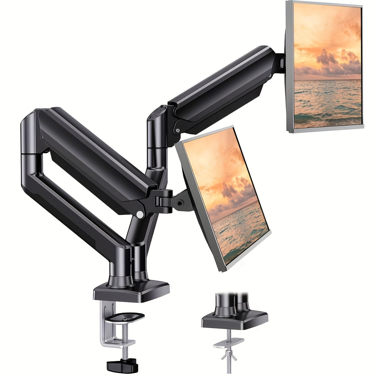 13-32 Inch Full Motion Gas Spring Monitor Arm - Ergonomic Swivel/Rotate ...