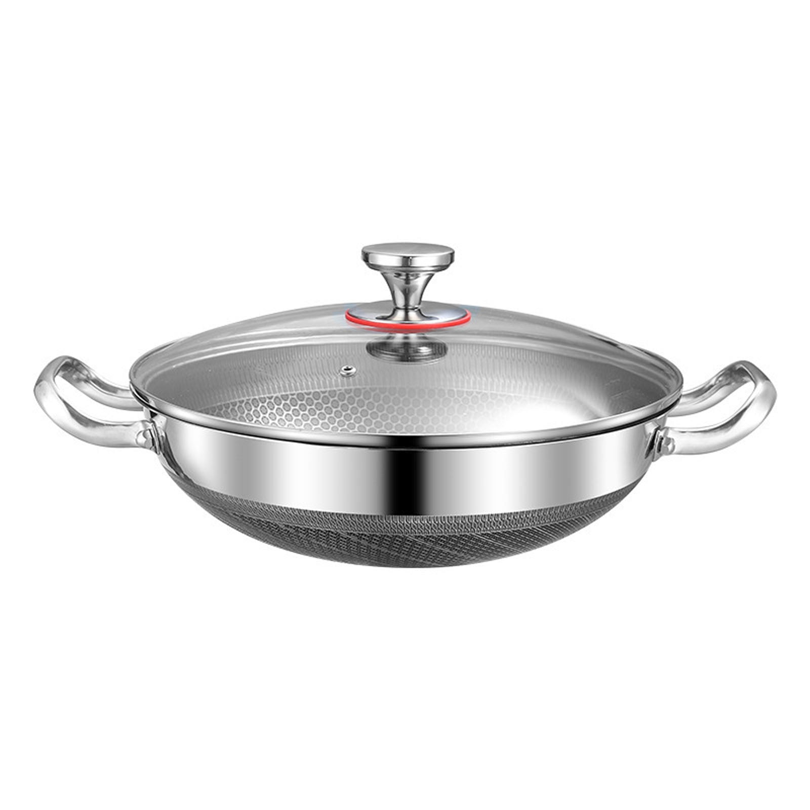 13.39 Inch Titanium Hammered Wok with Double Handles, Frying Pans ...
