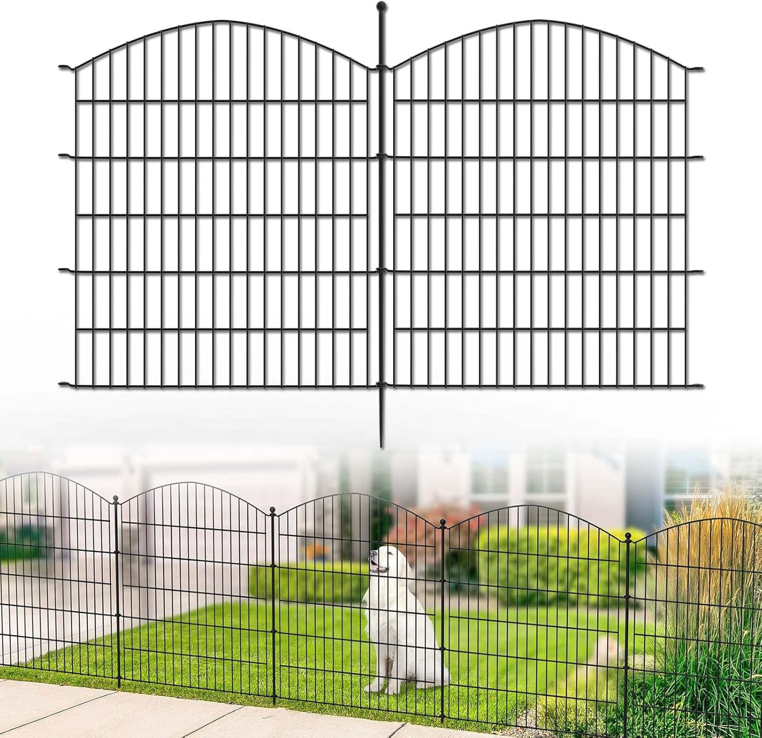 13.3ft(L) x32in(H) Tall Garden Fences, 5 Panels No Dig Decorative ...