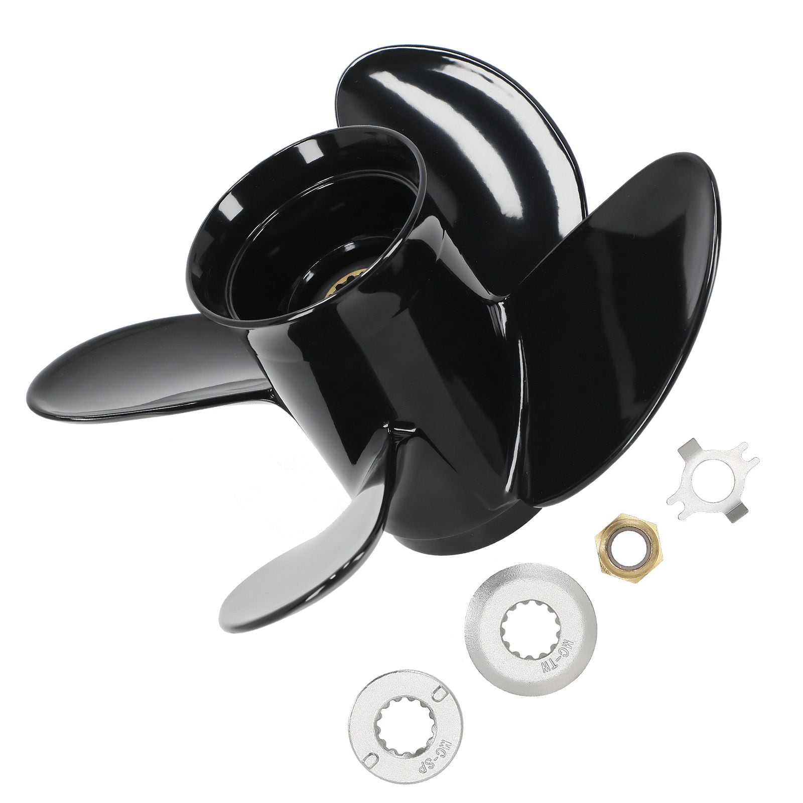 13" 4-Blade Aluminum Boat Propeller for Mercury 25-75HP 2/4 Stroke ...