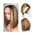 13×4 Lace Front Bob Wig for Women - Short Straight Hair Wig, Adjustable ...