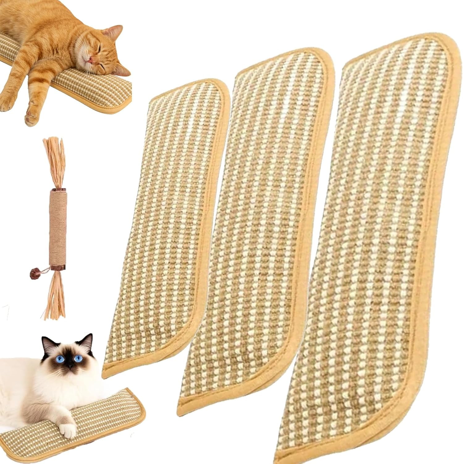 13.4 in Interactive Catnip Chew Toy, 2-Pack Natural Sisal Catnip Pillow ...