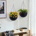 13.4 inch Self-Watering Hanging Rattan-Inspired Planter Large Capacity ...