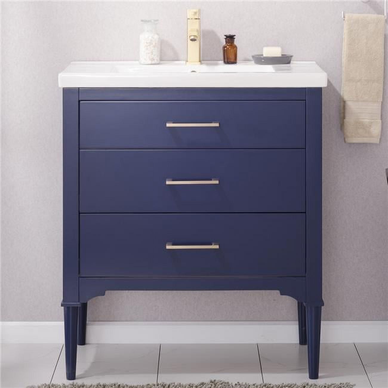 13.42 cu. ft. Mason Bath Vanity with Porcelain Vanity Top & White Basin ...