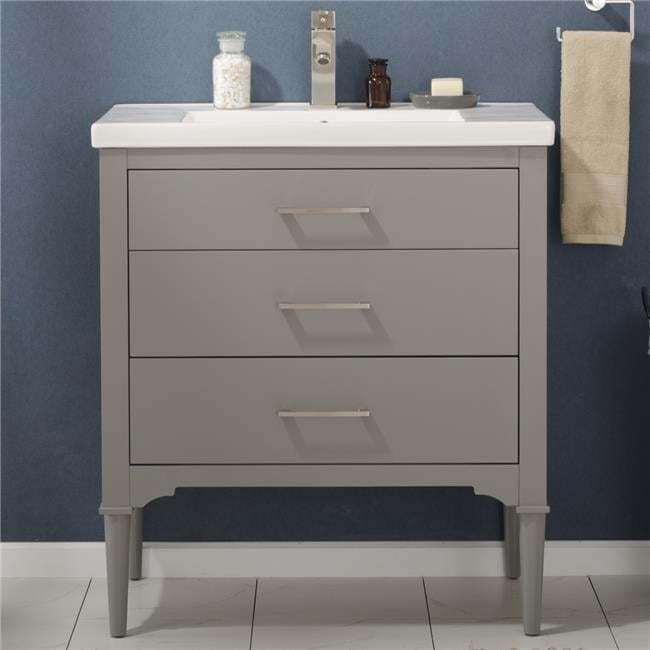 13.42 cu. ft. Mason Bath Vanity with Porcelain Vanity Top & White Basin ...