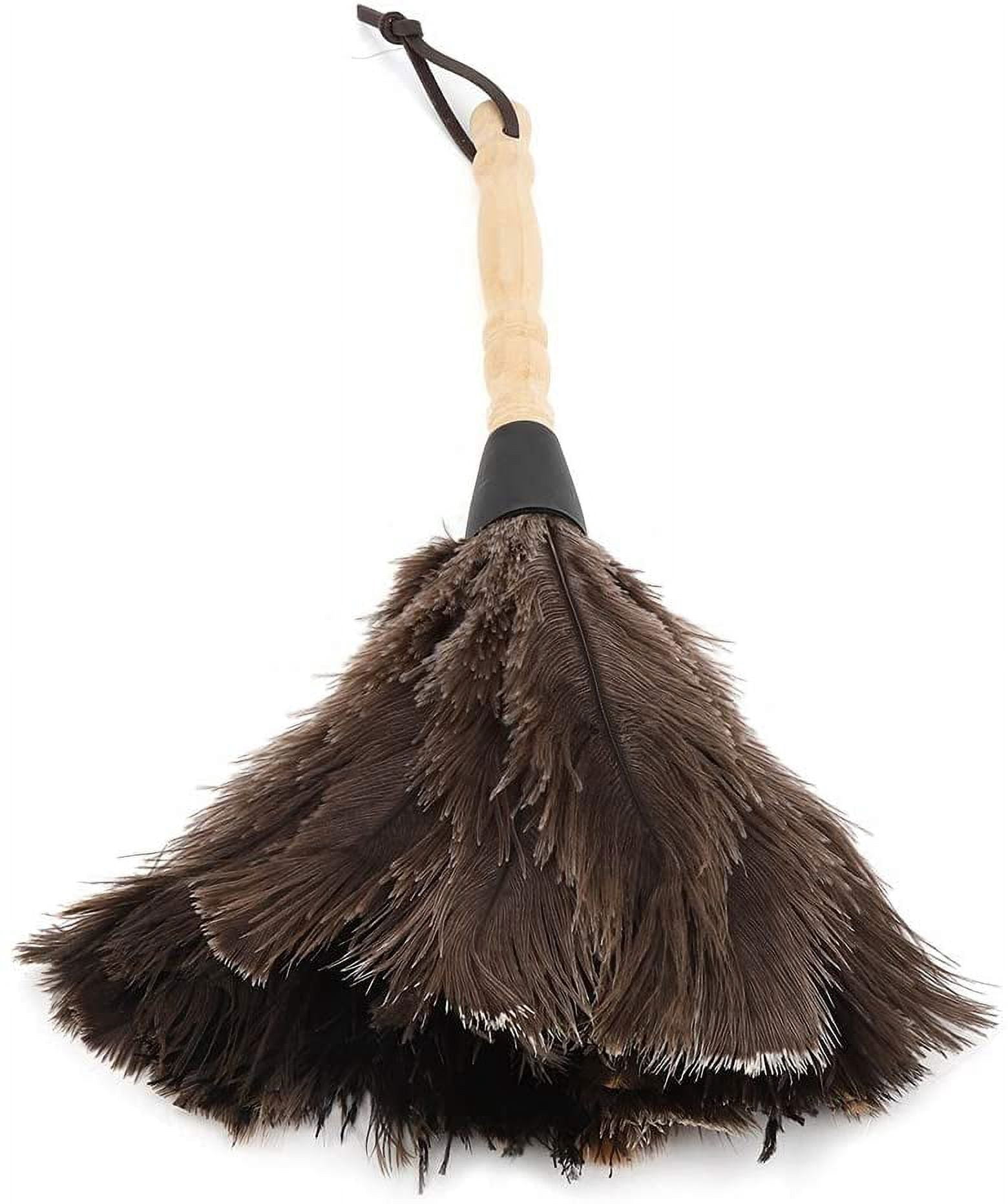 13.4Inch Ostrich Feather Duster With Wooden Handle, Washable Cleaning ...