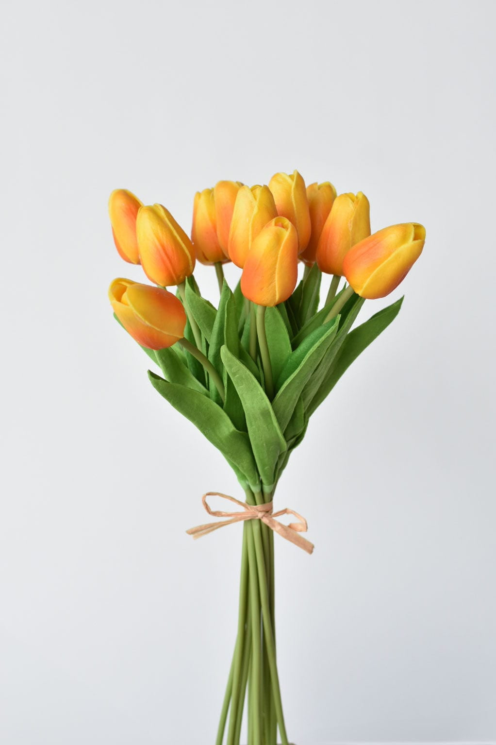13.5" Faux Real Touch Orange/Yellow Mini Tulip Bundle : 12 Stems ...