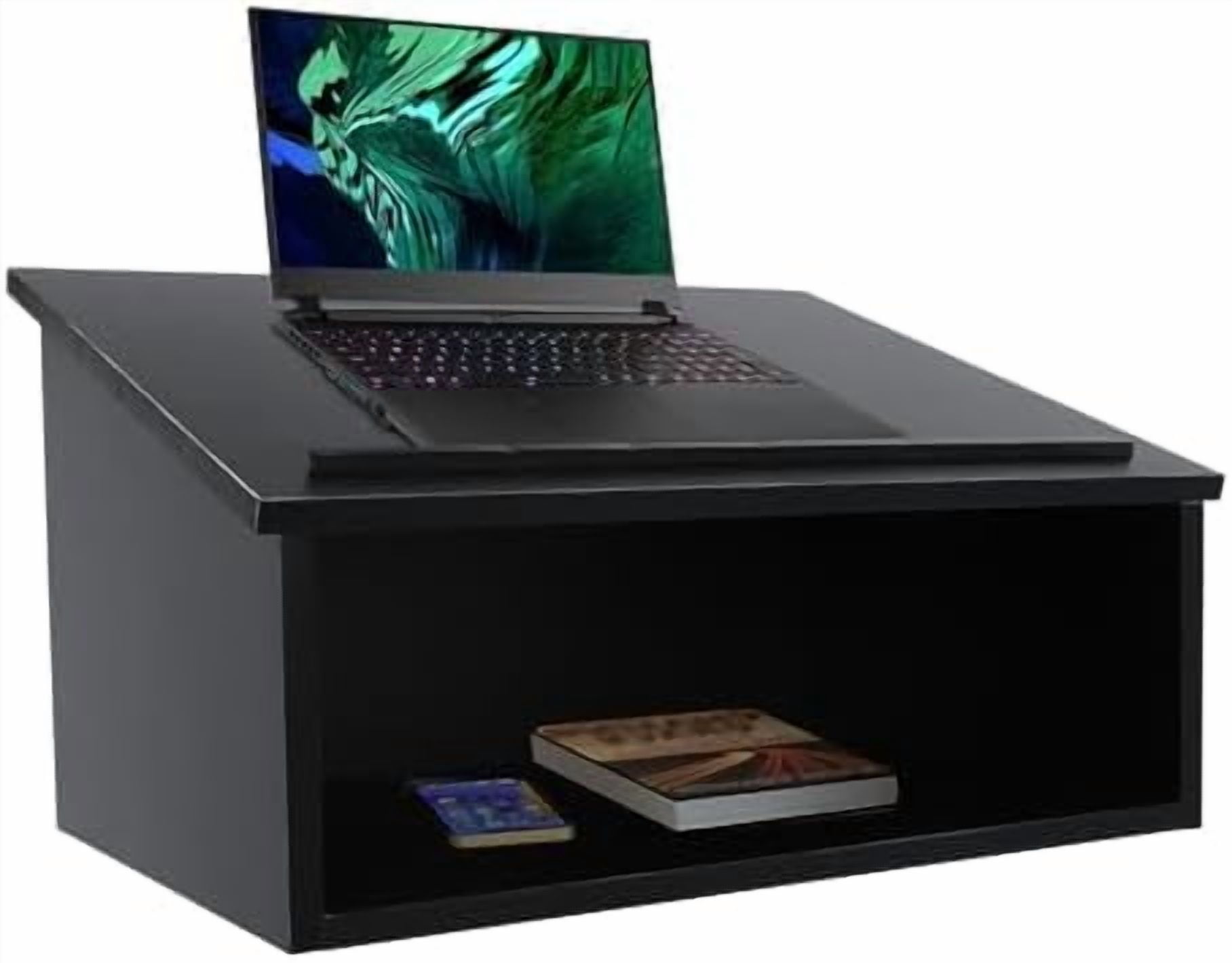 13.5" H Wooden Portable Tabletop Podium Stand, Teaching Podium with ...