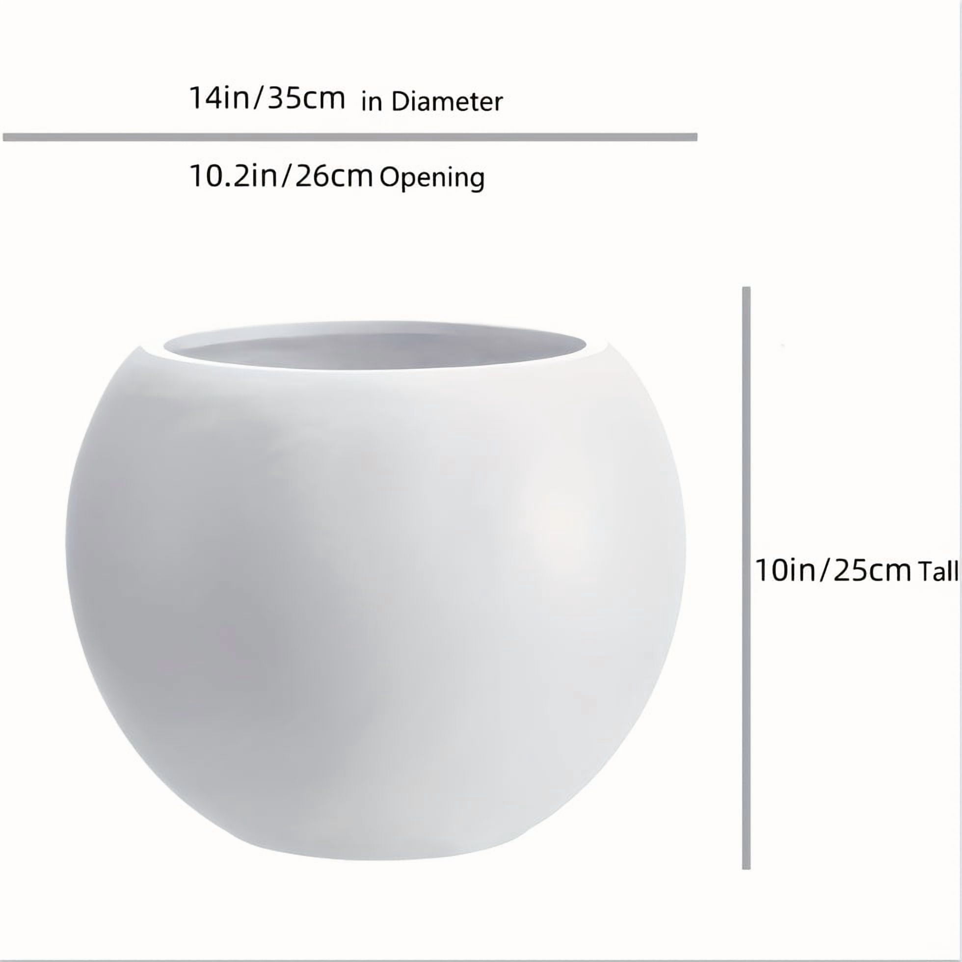 13.5" H x 17"/ 10" H x 14"Dia Round Fiberstone Planter - Lightweight ...