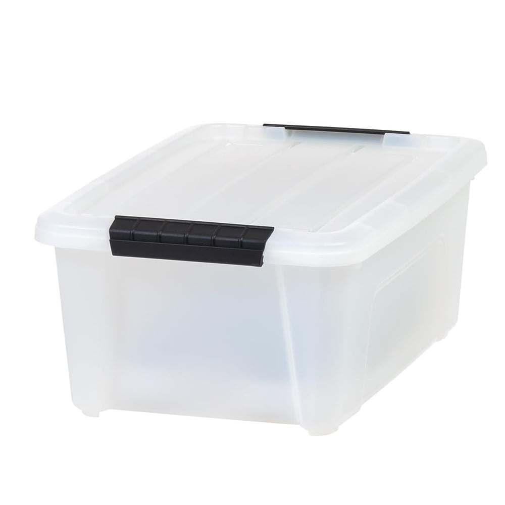 13.5 Quart Stackable Plastic Storage Bins with Lids and Latching ...