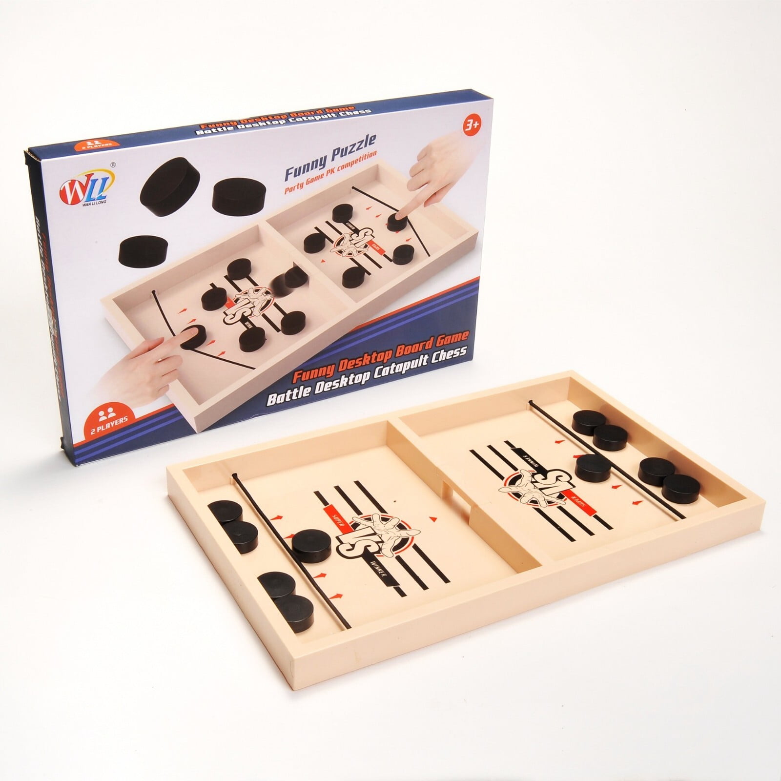 13.5" Sling Puck Game - 2 Player Table Board Game for Kids and Adults ...