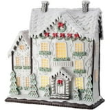 13.5" White Gingerbread House - LED Battery/Timer - Walmart.com