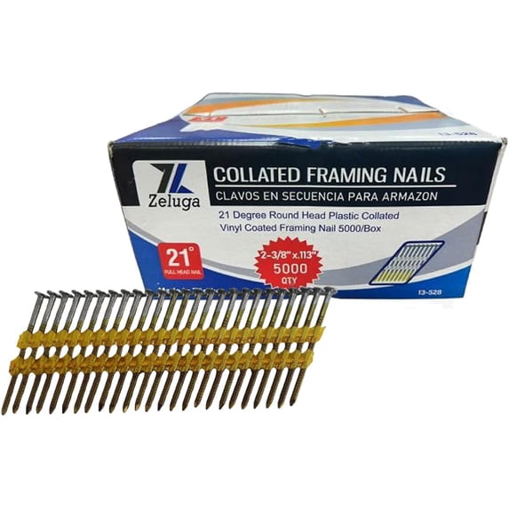 13-528 21 Degree 2-3/8" x.113" Round Head Ring Shank Plastic Strip ...