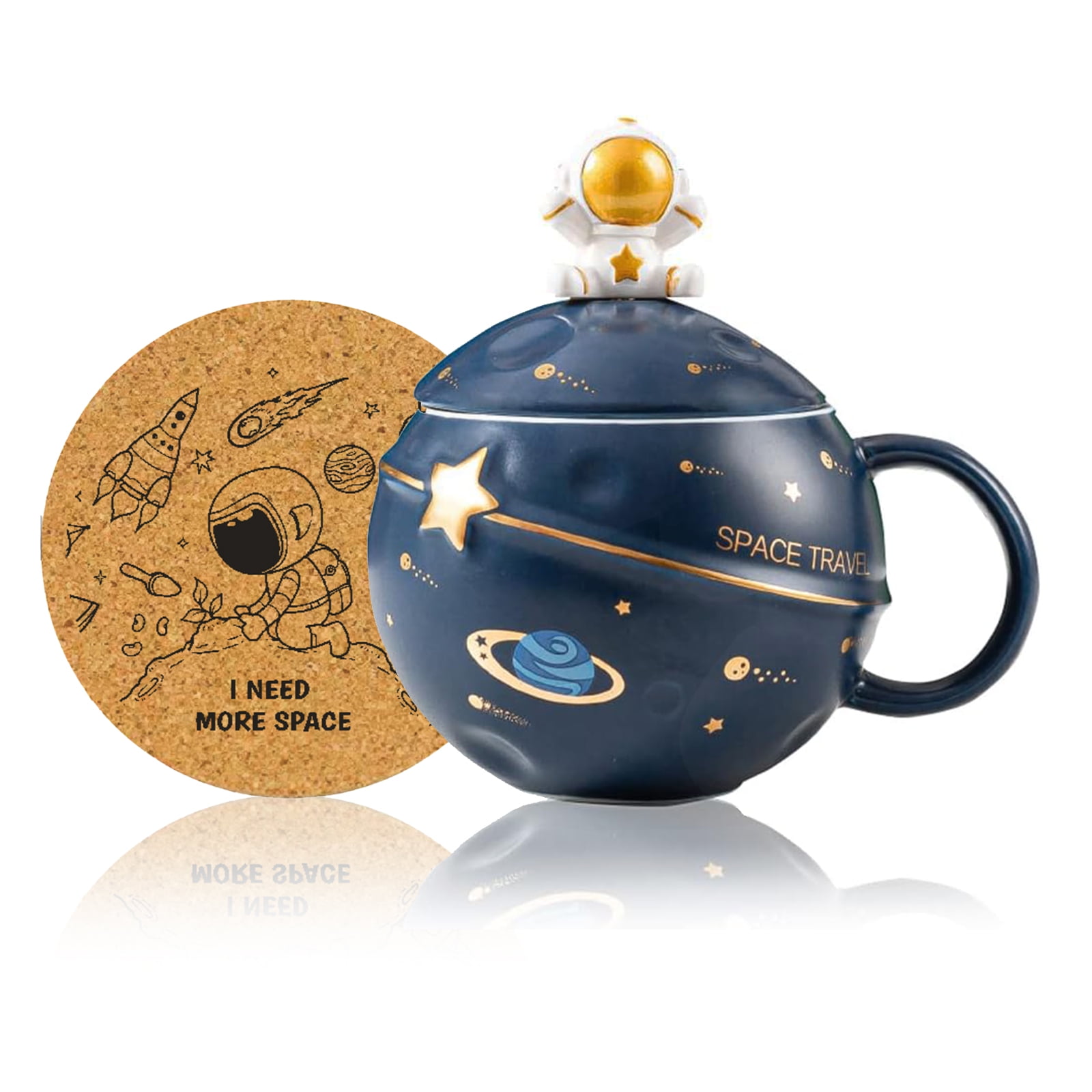 MengCat, Ceramic Coffee Mug, 13.5oz, Astronaut Space Embossed design ...