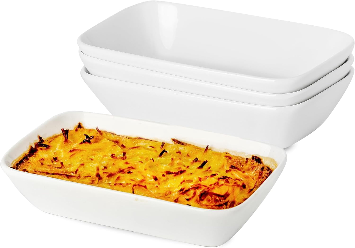 13.5oz Ceramic Small Baking Dish 4 Pack, 7 × 4.3 x 1.5 Inch Rectangle ...