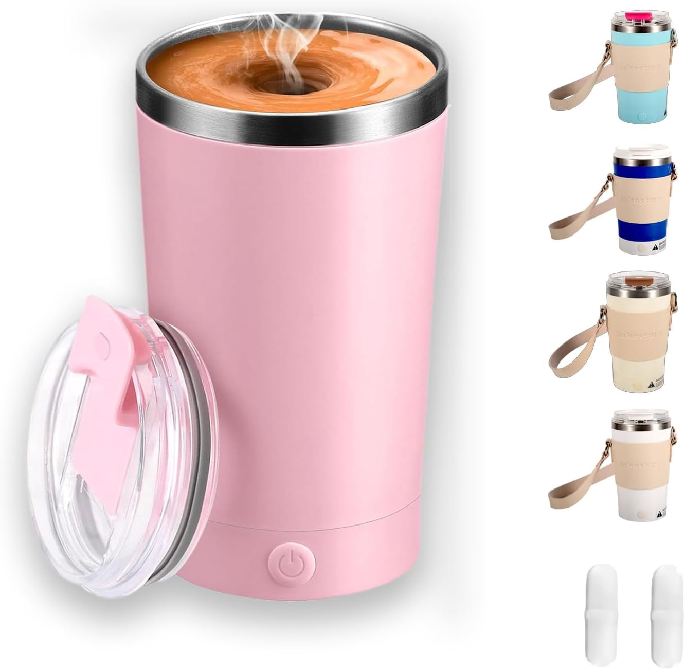 13.5oz Portable Self Stirring Mug with Lid, Magnetic Stirring Coffee ...
