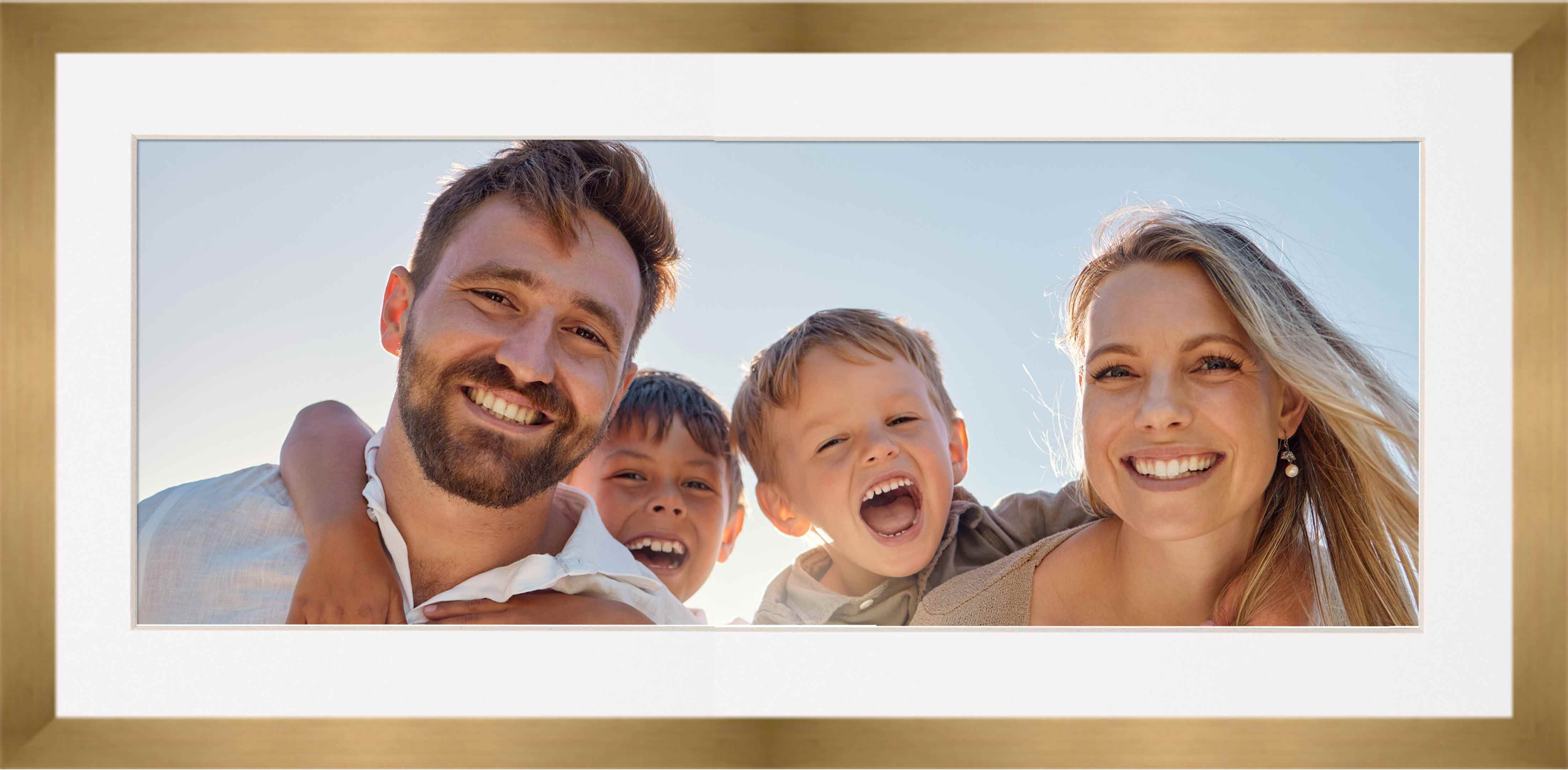 13.5x40 Frame with Mat - Bronze 16x43 Frame Wood Made to Display Print ...