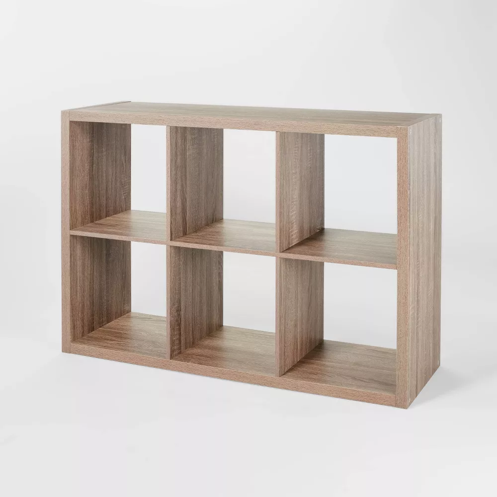 13'' 6 Cube Organizer: Decorative Bookshelf, Cubby Storage, MDF ...