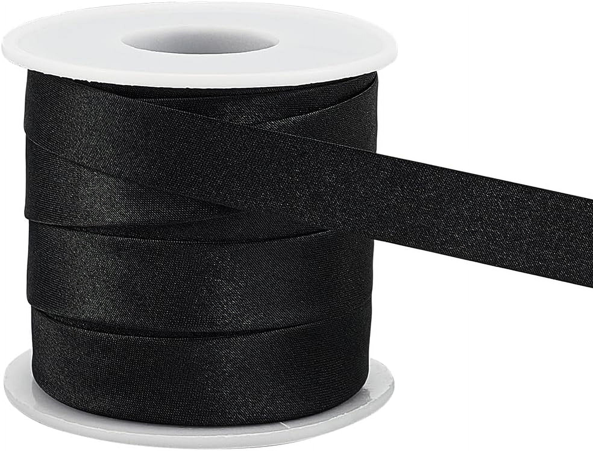 13.6 Yard Satin Bias Tape 1/2 Inch (15mm) Black Single Fold Satin ...