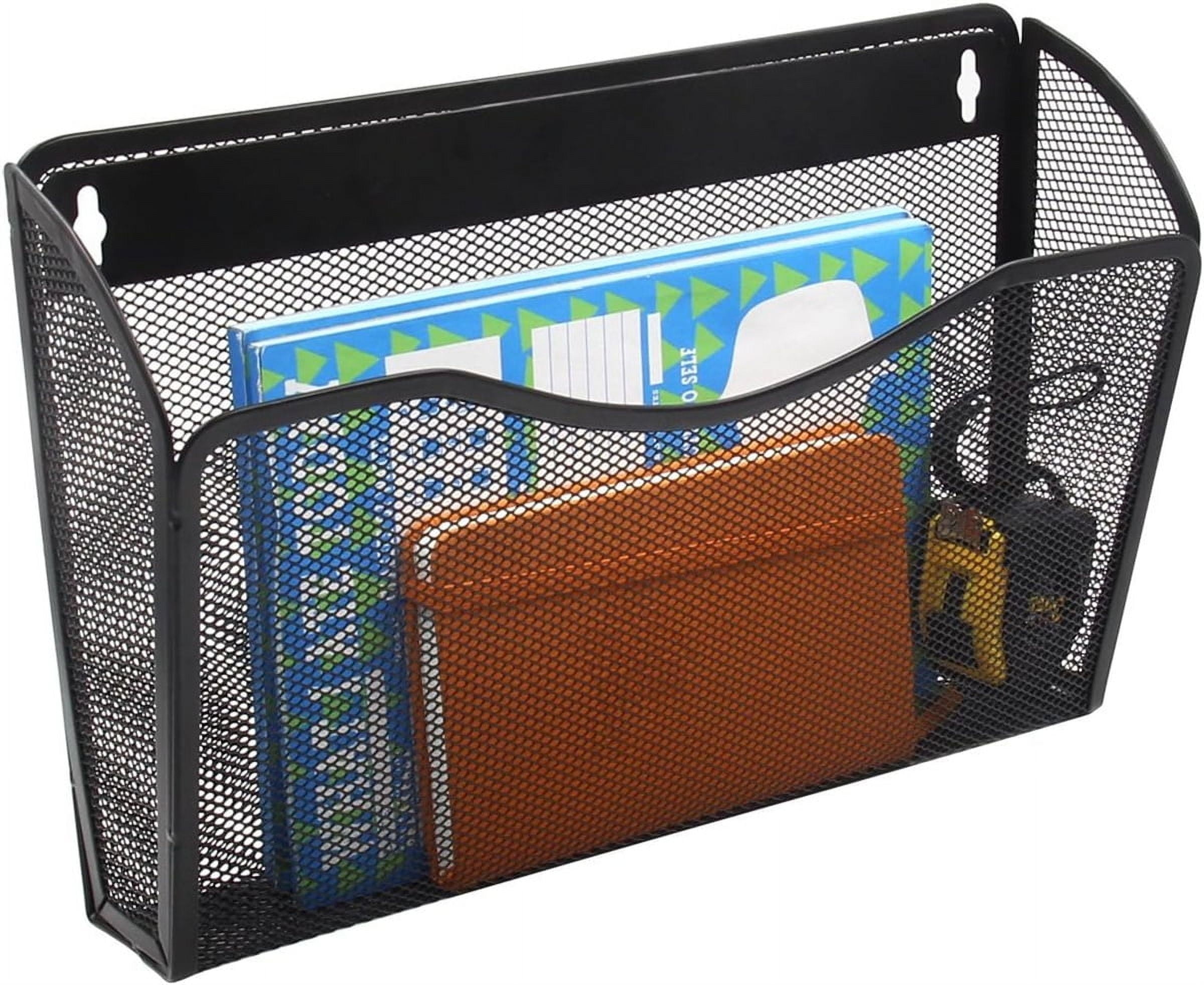 13.6x3.2x8.7In Office File Organizer,Black Vertical Wall Mount File ...