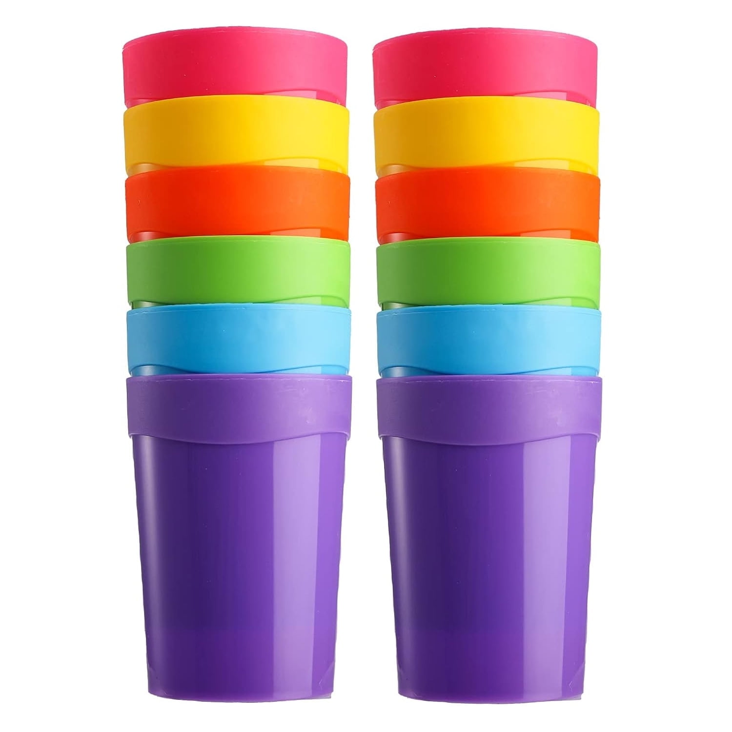 13.7 Ounce Plastic Tumblers (Set of 12), Plastic Drinking Glasses ...